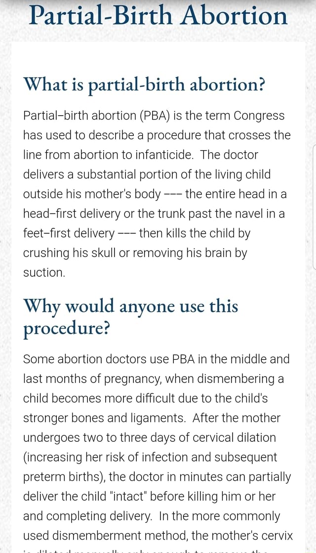 Partial-Birth Abortion What is partial-birth abortion? Partial-birth ...