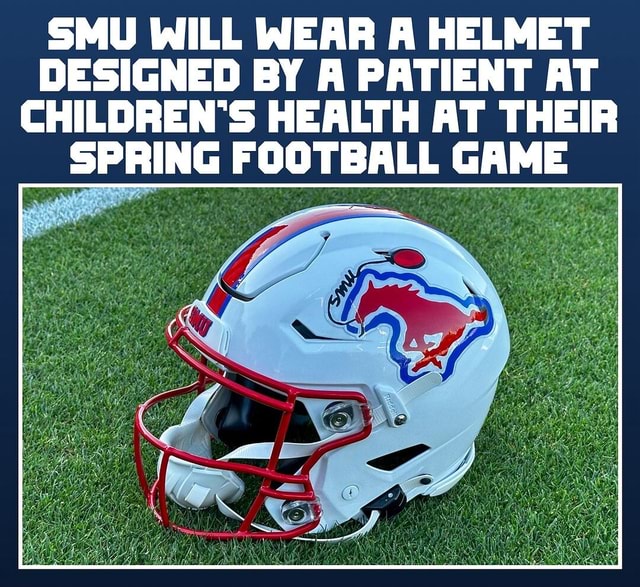The helmet decals were designed by thirteen-year-old Annabella, and SMU ...