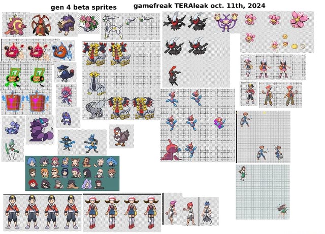 2024 gamefreak TERAleak oct. 11th, gen 4 beta sprites - iFunny