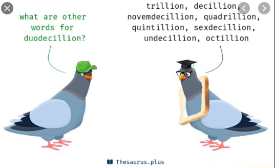 What are other words for duodecillion? trillion, decillion ...