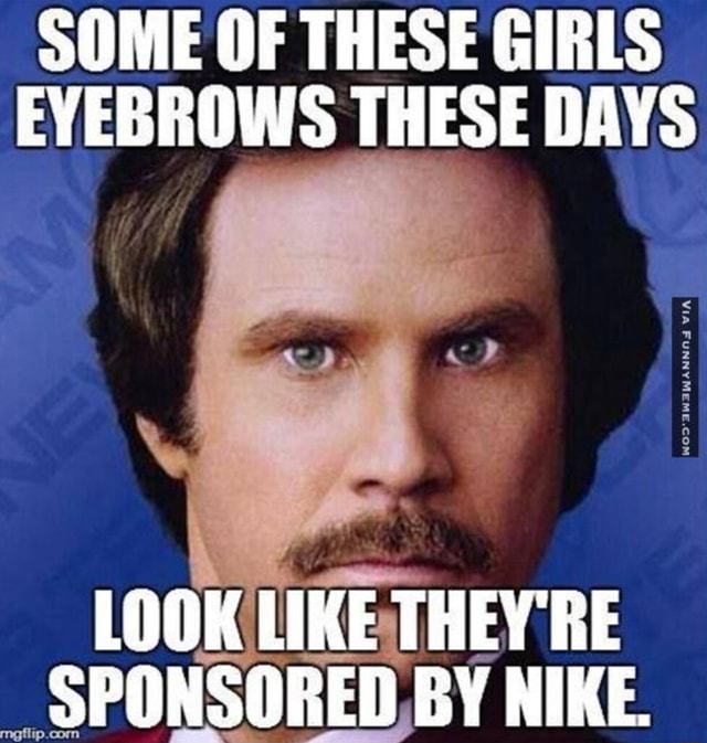 SOME OF THESE GIRLS EYEBROWS THESE DAYS LOOK LIKE THEY'RE SPONSORED BY ...