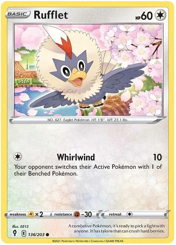 Rufflet Whirlwind 10 Your opponent switches their Active Pokemon with I ...
