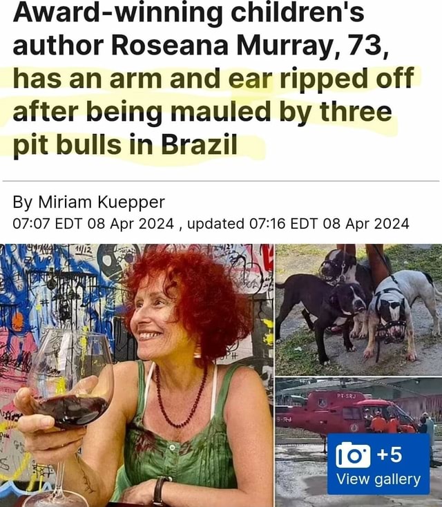 Award-winning children's author Roseana Murray, 73, has an arm and ear ...