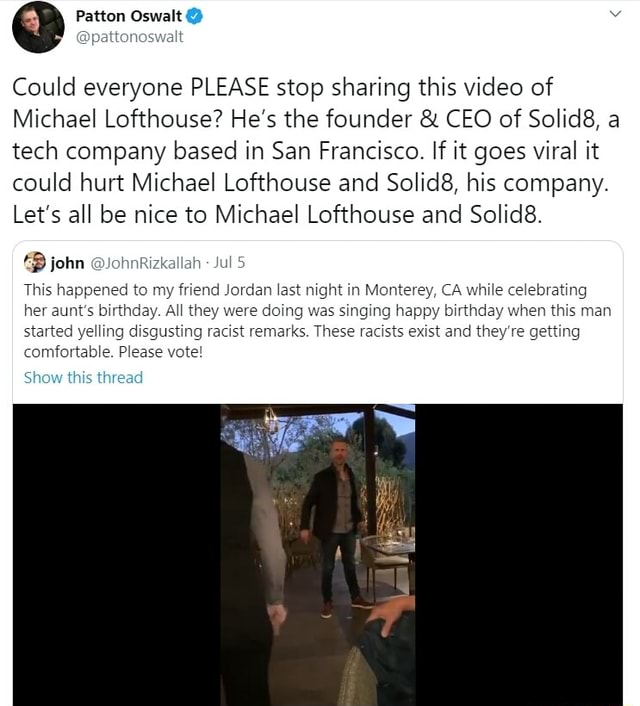 Could everyone PLEASE stop sharing this video of Michael Lofthouse? He ...