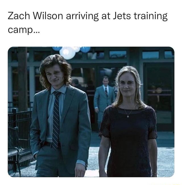 Zach Wilson arriving at Jets training camp... - iFunny