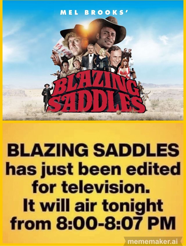 MEL BROOKS' BLAZING SADDLES has just been edited for television. It ...