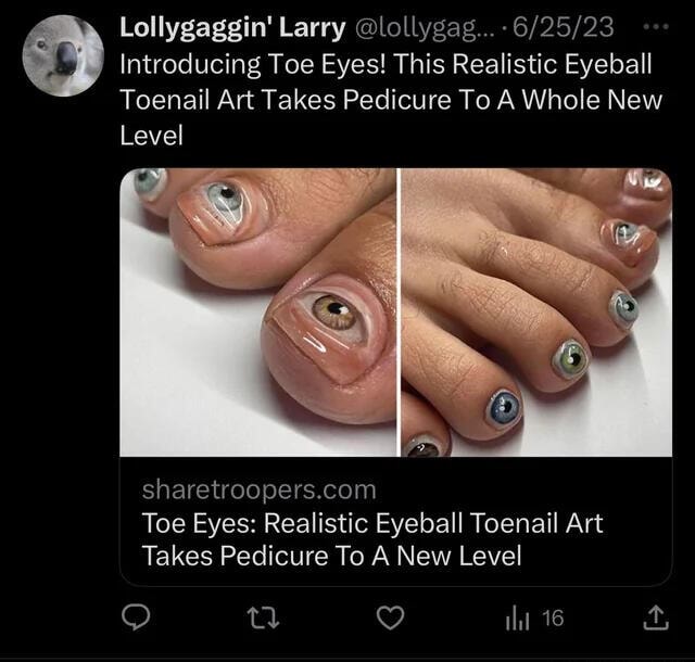 Introducing Toe Eyes! This Realistic Eyeball Toenail Art Takes Pedicure ...