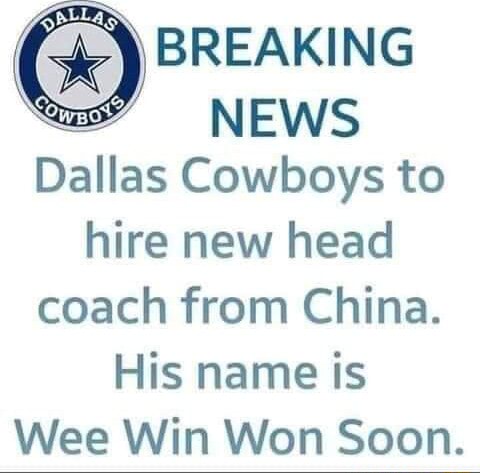 BREAKING NEWS Dallas Cowboys to hire new head coach from China. His ...