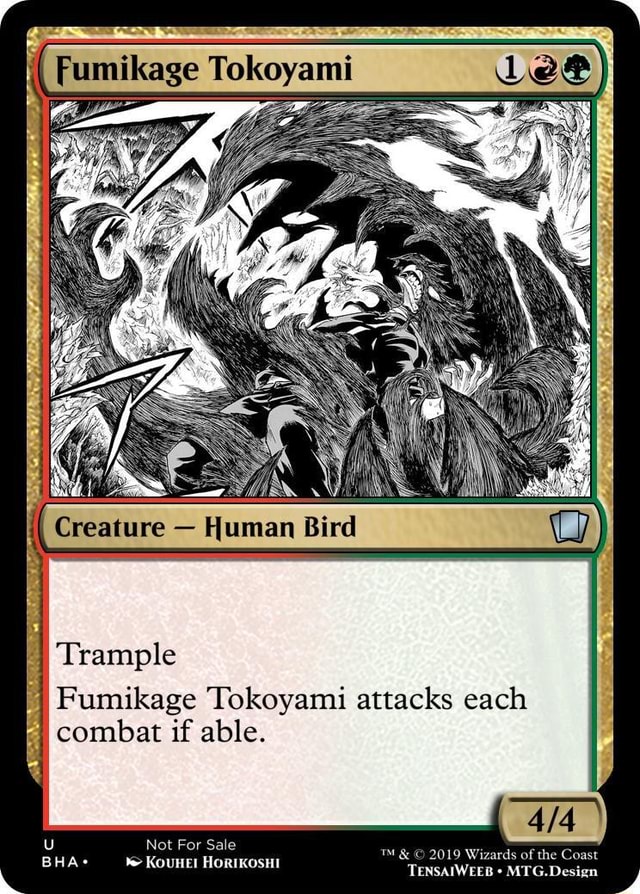 Fumikage Tokoyami gag; % Fumikage Tokoyami attacks each combat if able ...