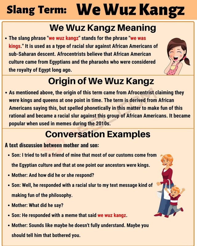 Slang Term: We Wuz Kangz We Wuz Kangz Meaning The slang phrase "we wuz ...