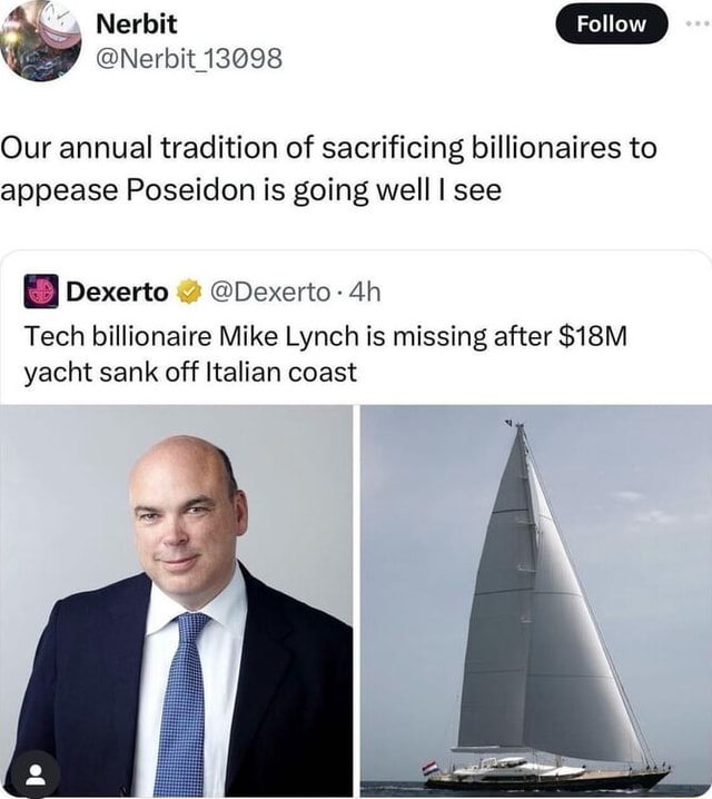 Nerbit Our annual tradition of sacrificing billionaires to appease ...