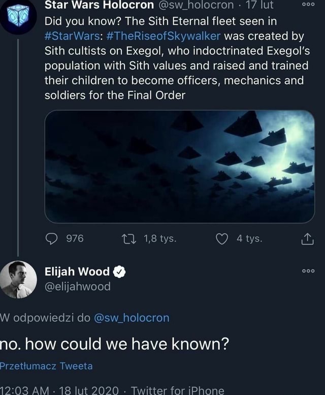 Star Wars Holocron @sw_holocron - 17 lut Did you know? The Sith Eternal ...