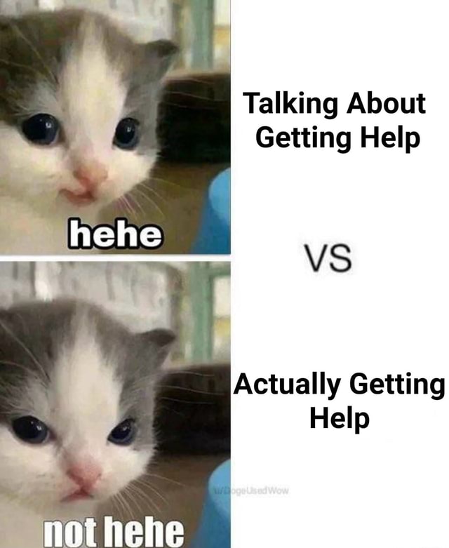 Talking About Getting Help hehe VS Actually Getting Help - iFunny