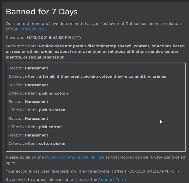 Banned for 7 Days Our content monitors have determined that your ...