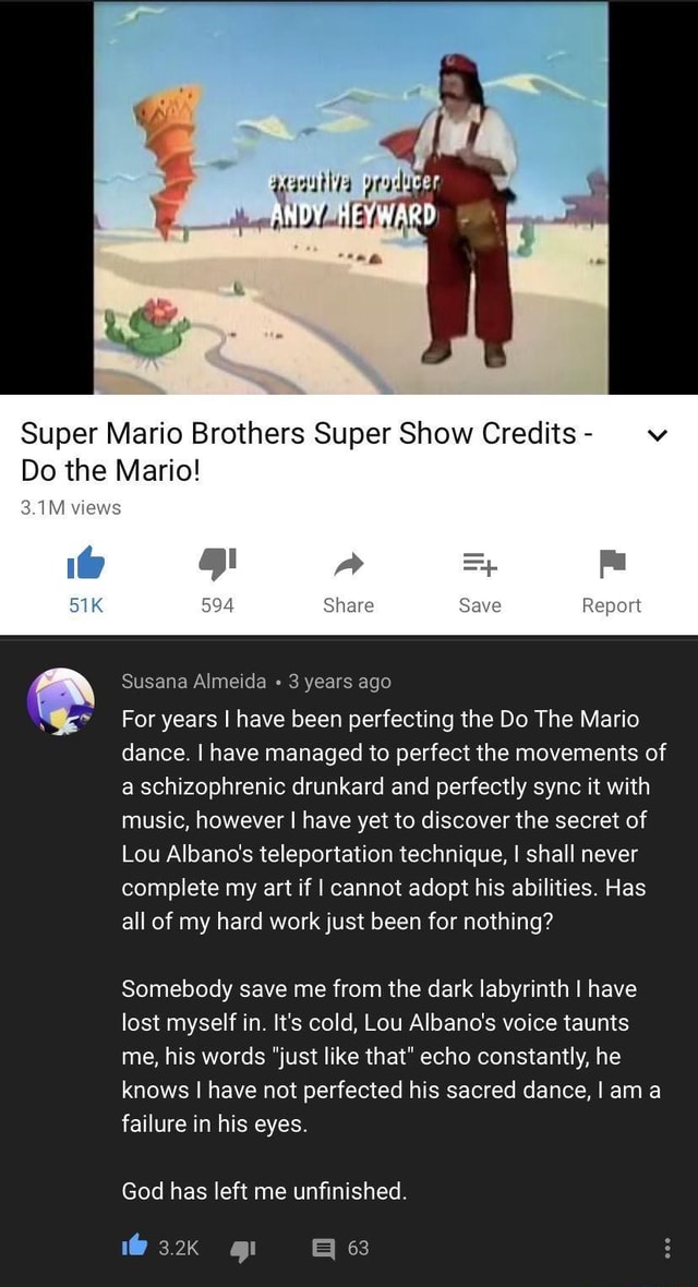 Super Mario Brothers Super Show Credits Do The Mario Susana Almeida 3