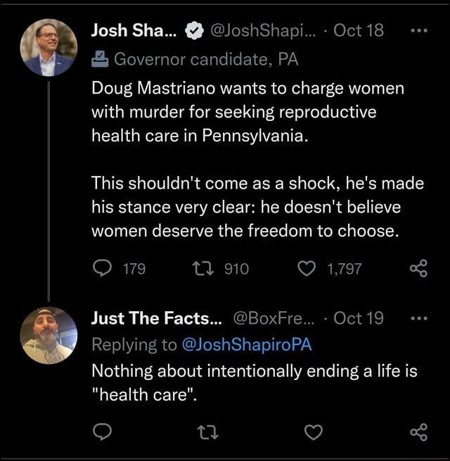 Josh Sha... @ @JoshShapi... - Oct 18 & Governor candidate, PA Doug ...