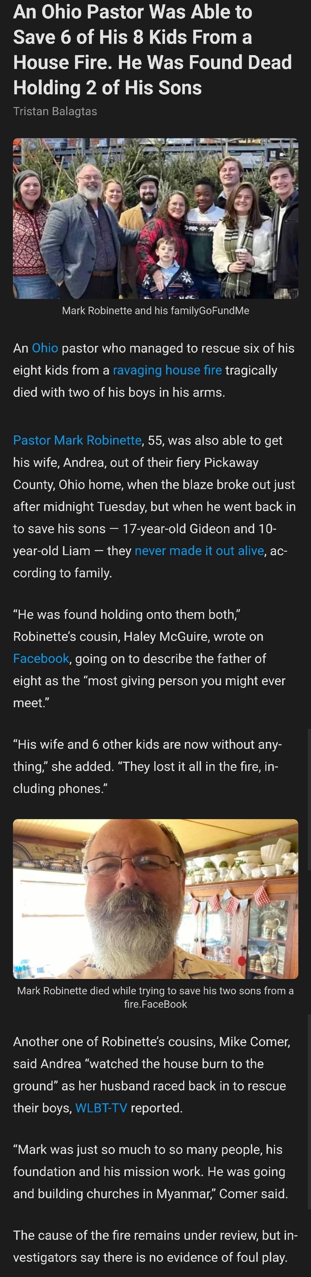 An Ohio Pastor Was Able to Save 6 of His 8 Kids From a House Fire. He ...