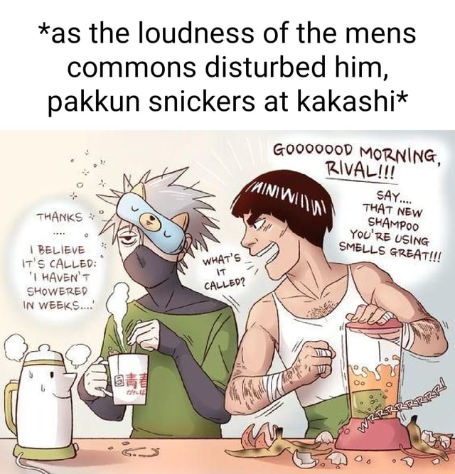 *as the loudness of the mens commons disturbed him, pakkun snickers at ...
