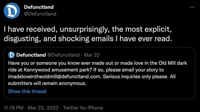 Defunctland @Defunctland I have received, unsurprisingly, the most ...