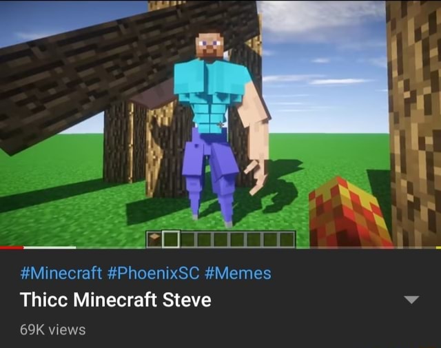 #Minecraft #PhoenixSC #Memes Thicc Minecraft Steve ' - iFunny