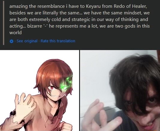 Amazing the resemblance i have to Keyaru from Redo of Healer, besides ...