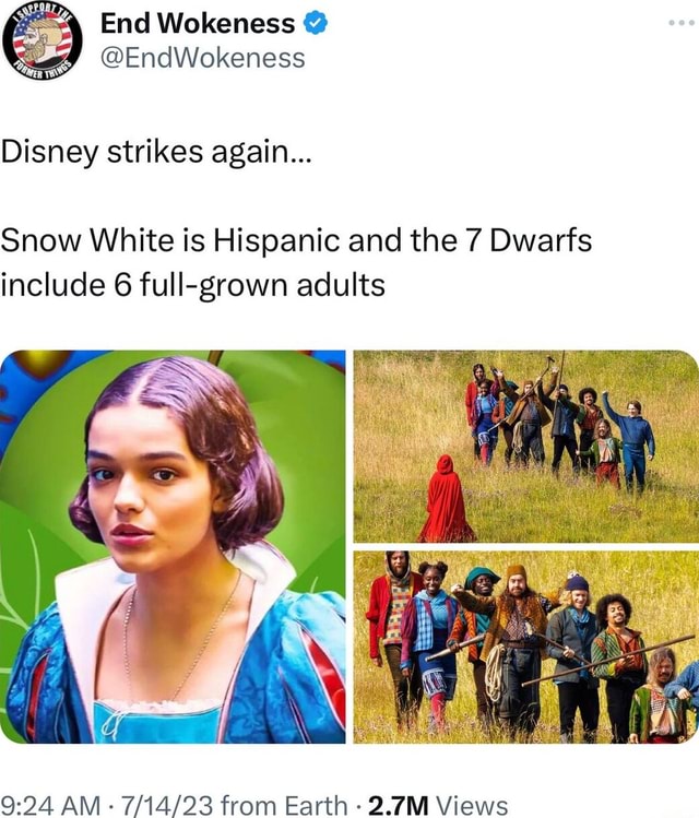 End Wokeness @EndWokeness Disney strikes again... Snow White is ...
