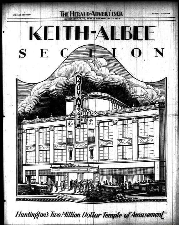 The Huntington Advertiser announcing the new Keith Albee Theatre in ...