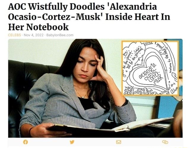 AOC Wistfully Doodles 'Alexandria Ocasio-Cortez-Musk' Inside Heart In ...