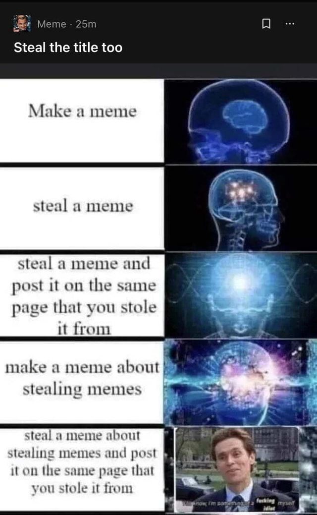 Meme Steal the title too Make a meme steal a meme steal a meme and post ...