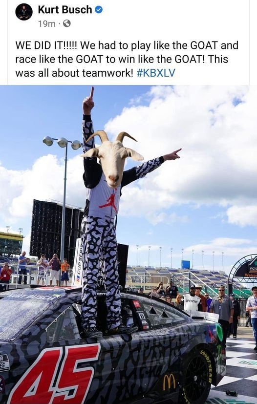 When a driver calls himself a GOAT memes will be made! Congratulations ...