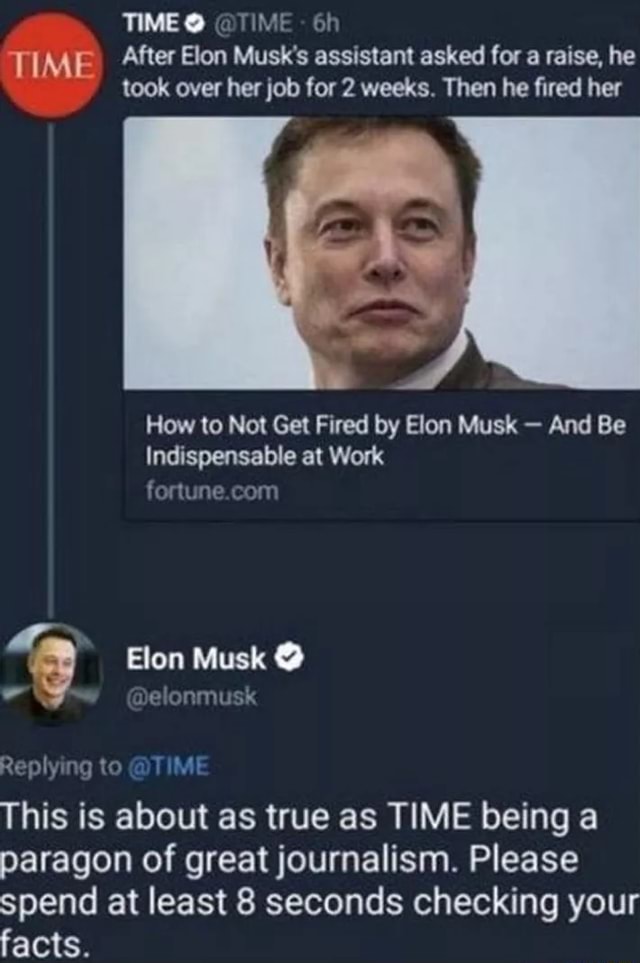 TIME @ @TIME Gh TIME After Elon Musk's assistant asked for a raise, he ...
