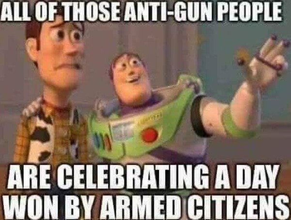 ALL OF, THOSE ANTI-GUN PEOPLE ARE CELEBRATING ADAY WON BY ARMED ...
