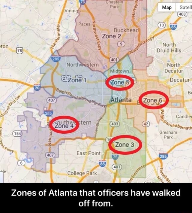 Zones of Atlanta that officers have walked off from. - Zones of Atlanta ...