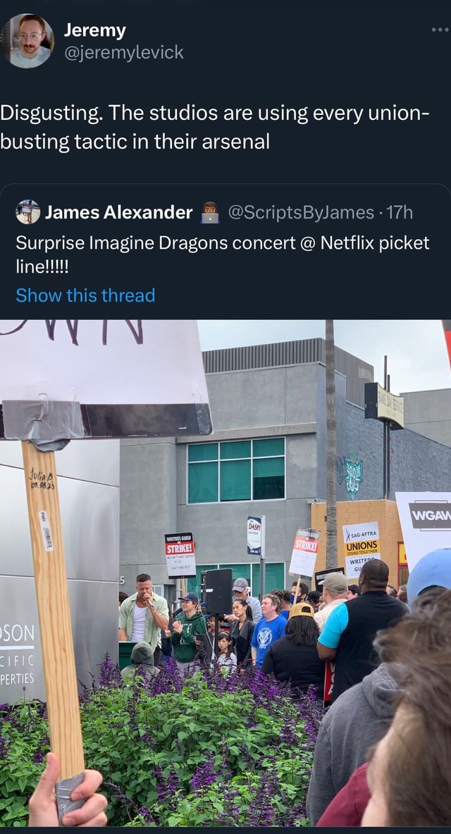 Jeremy @jeremylevick Disgusting. The studios are using every union ...