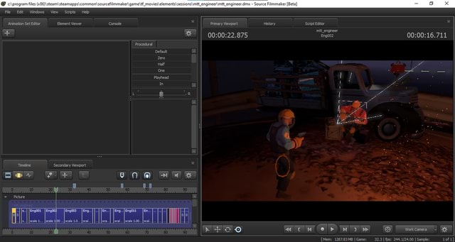 File: Fie Edt Windows View Scripts Help Timeline 'Secondary Viewport ...