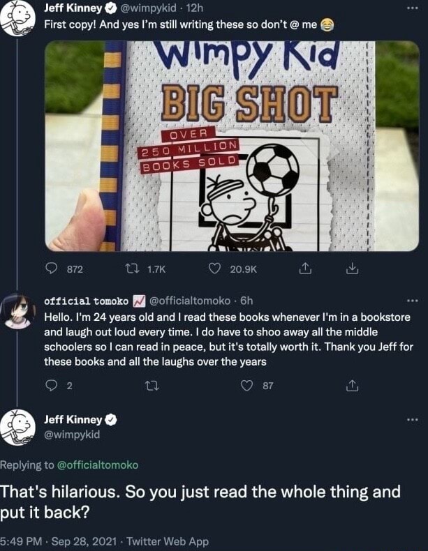 Jeff Kinney @ @wimpykid First copy! And yes I'm still writing these so ...