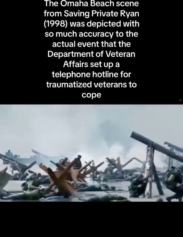 The Omaha Beach scene from Saving Private Ryan (1998) was depicted with ...