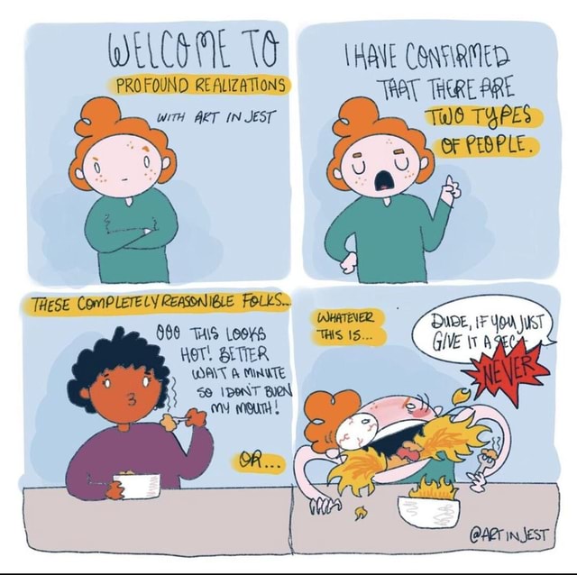 WELCEME TG Have conrianen TWO TYPES OF PEOPLE. PROFOUND REALIZATIONS ...
