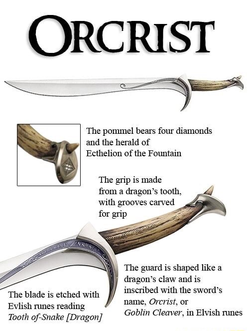 ORCRIST The pommel bears four diamonds and the herald of Ecthelion of ...