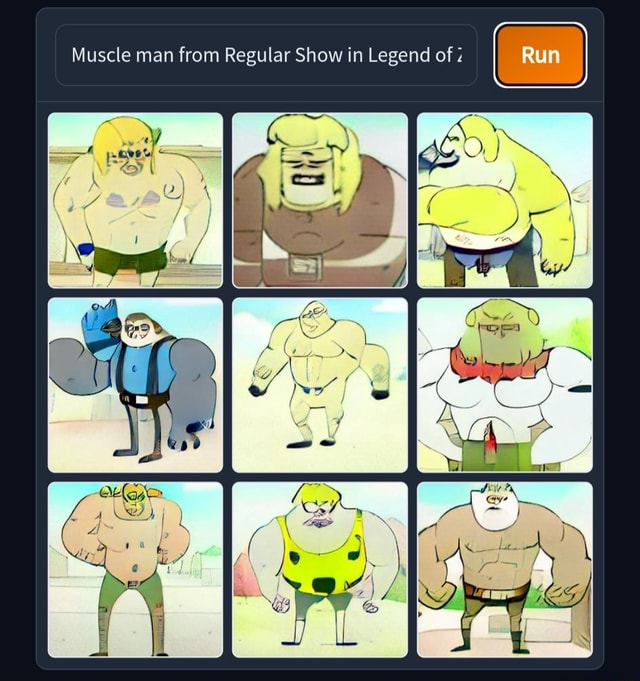 Muscle man from Regular Show in Legend of Run - iFunny