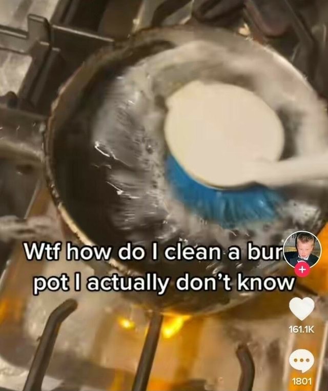 Wtf how do I clean a bur. pot lactually don't know - iFunny