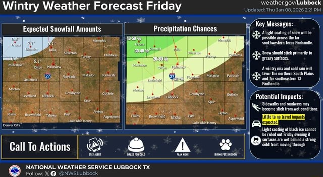 Wintry Weather Forecast Friday Lubbock Updated: Thu Jan 08, 2026 PM ...