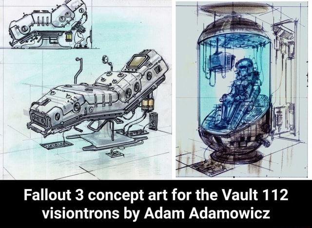 Fallout 3 concept art for the Vault 112 visiontrons by Adam Adamowicz ...