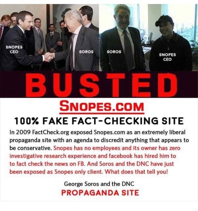 SNOPES.COM 100% FAKE FACT-CHECKING SITE In 2009 FactCheck.org exposed ...