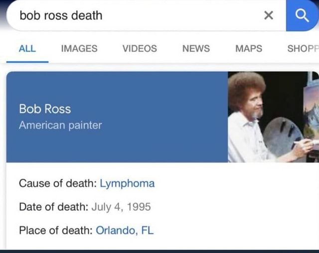 Bob ross death ALL IMAGES VIDEOS NEWS MAPS SHOP Bob Ross American ...