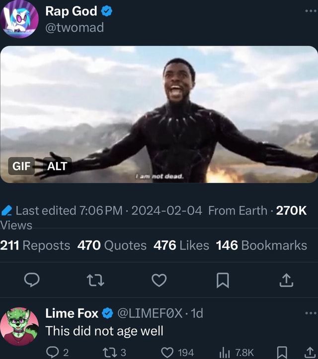 Rap God @ @twomad GIF ALT Views @ Last edited PM 2024-02-04 From Earth ...