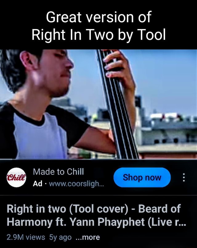 Great version of Right In Two by Tool Made to Chill shop now Ad www ...