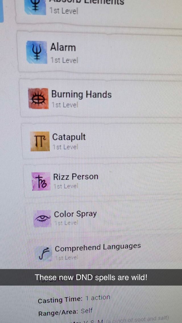 \st Leve Alarm Level Burning Hands Leve _ Catapult Leve Rizz Person f ...