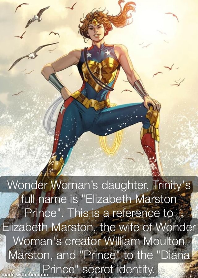 Wonder Woman's daughter, Trinity's full name is "Elizabeth Marston ...