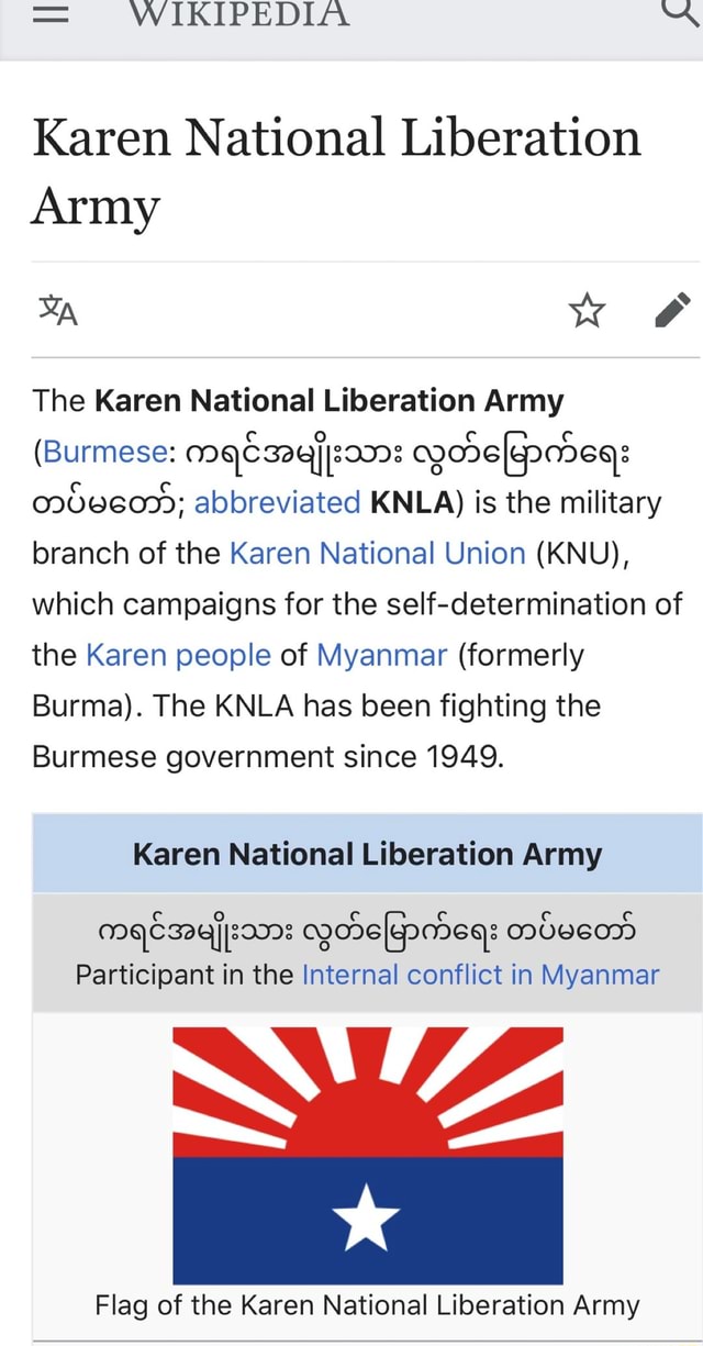 Karen National Liberation Army The Karen National Liberation Army 00860 ...